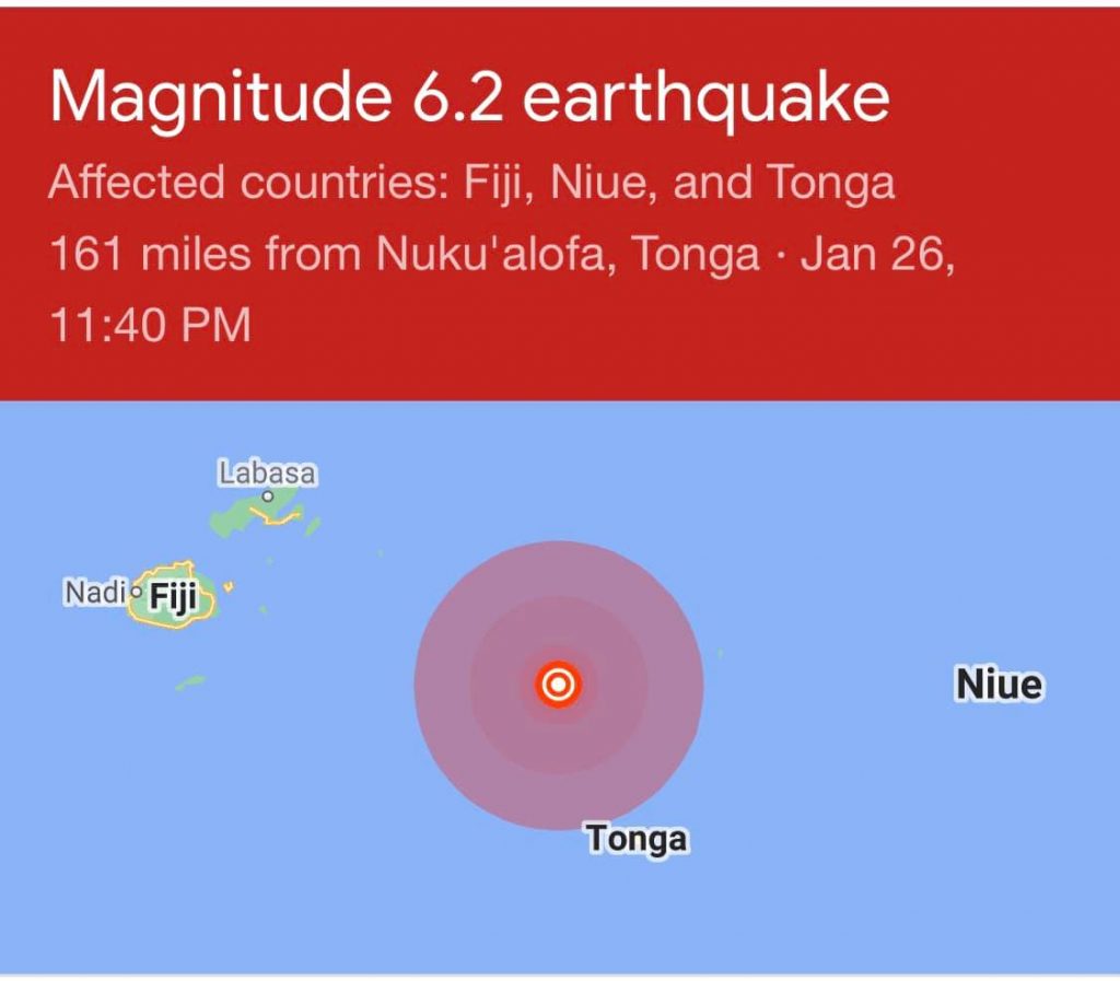 Cutremur puternic în Tonga, după erupția vulcanului subacvatic și ...