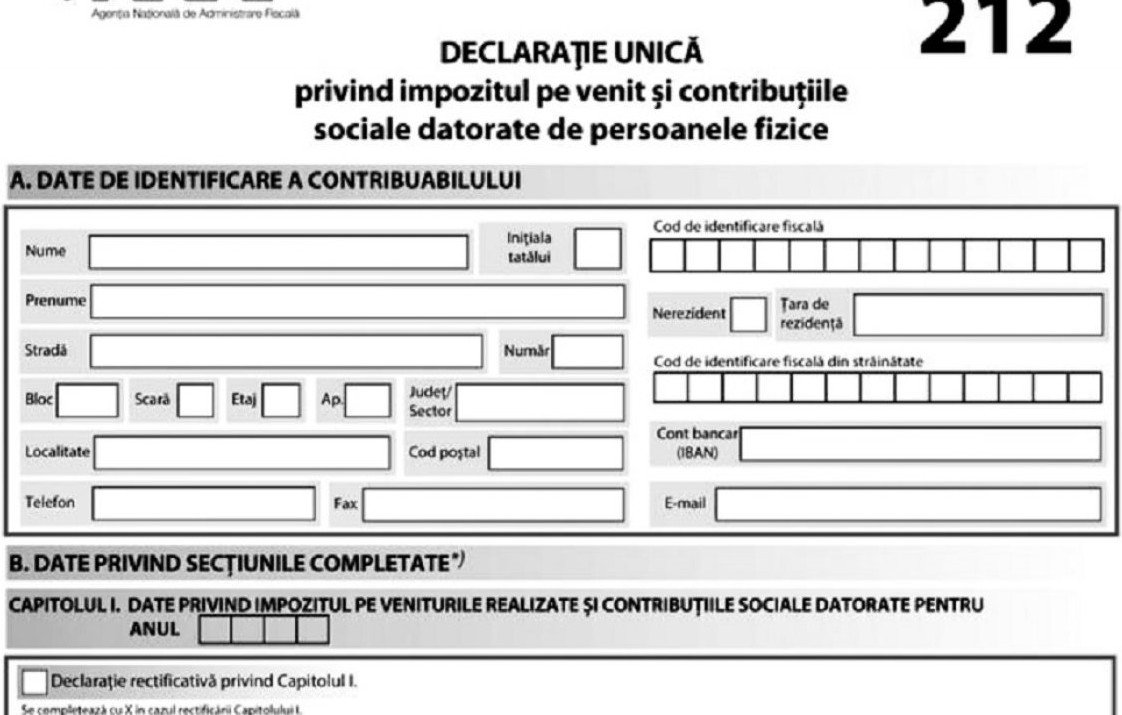 Declarația unică 2023. Cine trebuie să depună formularul 212 și care ...